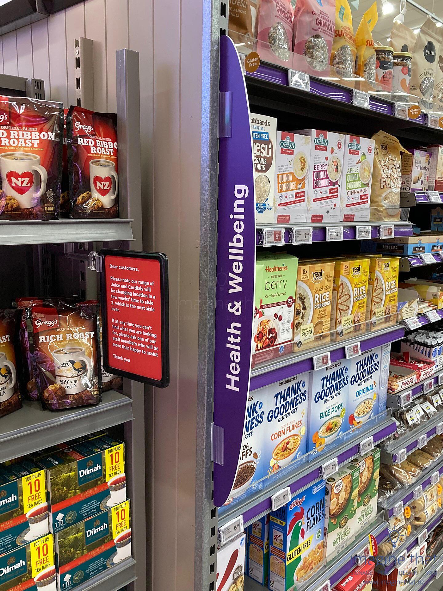 Aisle and Checkout Signage | New World | New Zealand