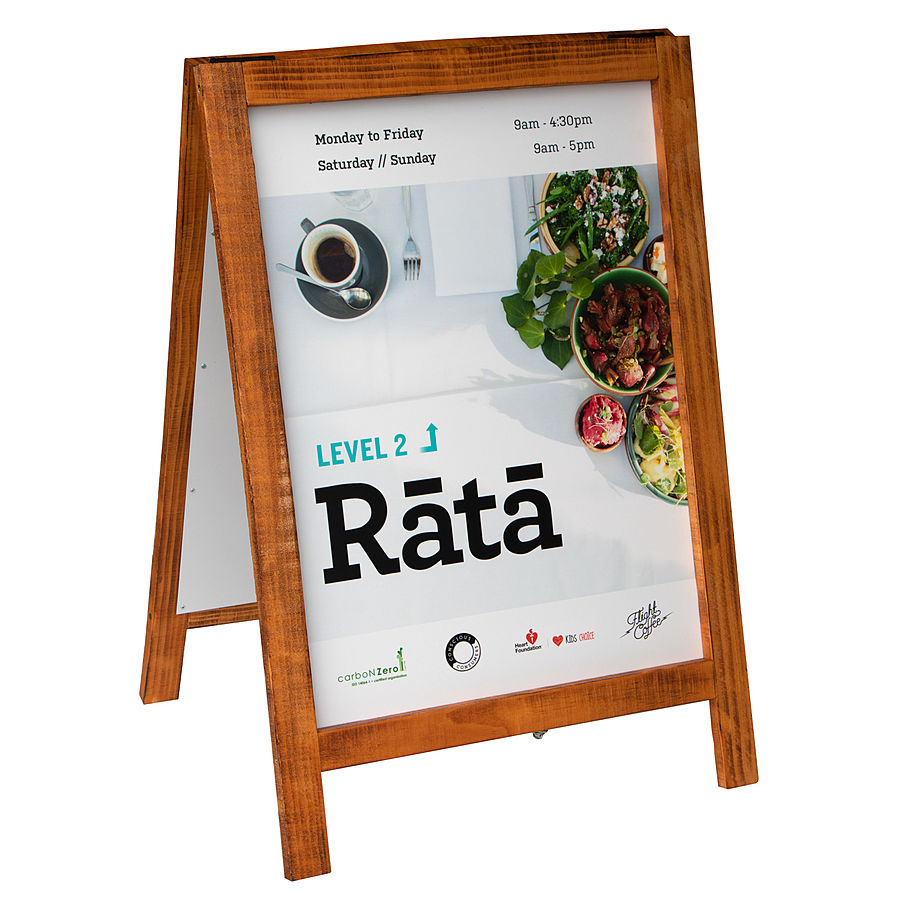 Timber Sandwich Board | Footpath Signs | New Zealand